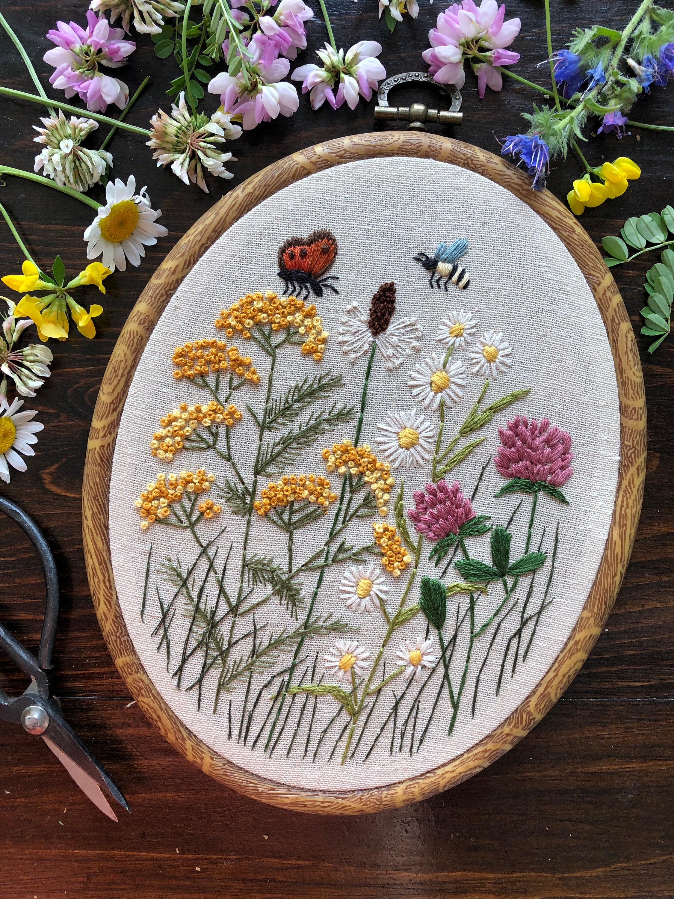 Wildflower Meadow Embroidery Pattern – Floral Design (PDF Pattern) - Etsy