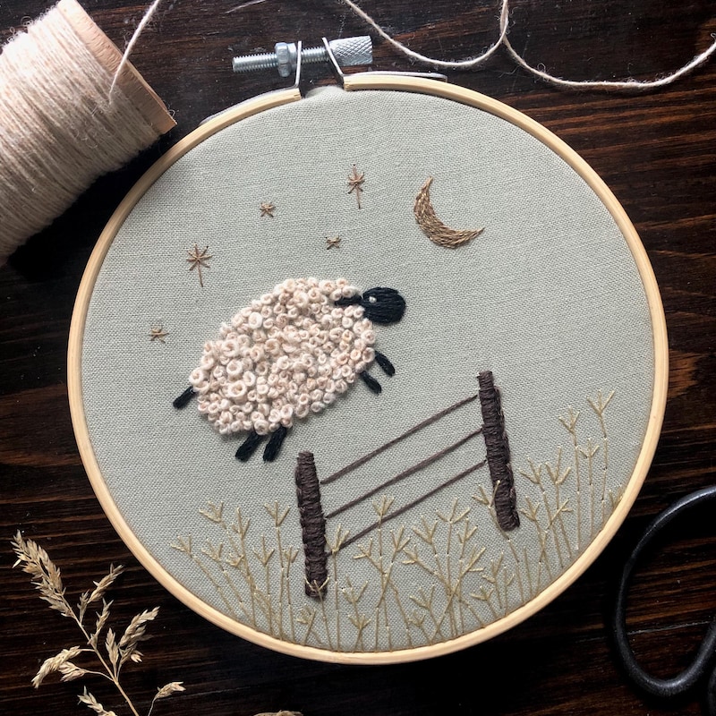 Sheep Embroidery - Etsy