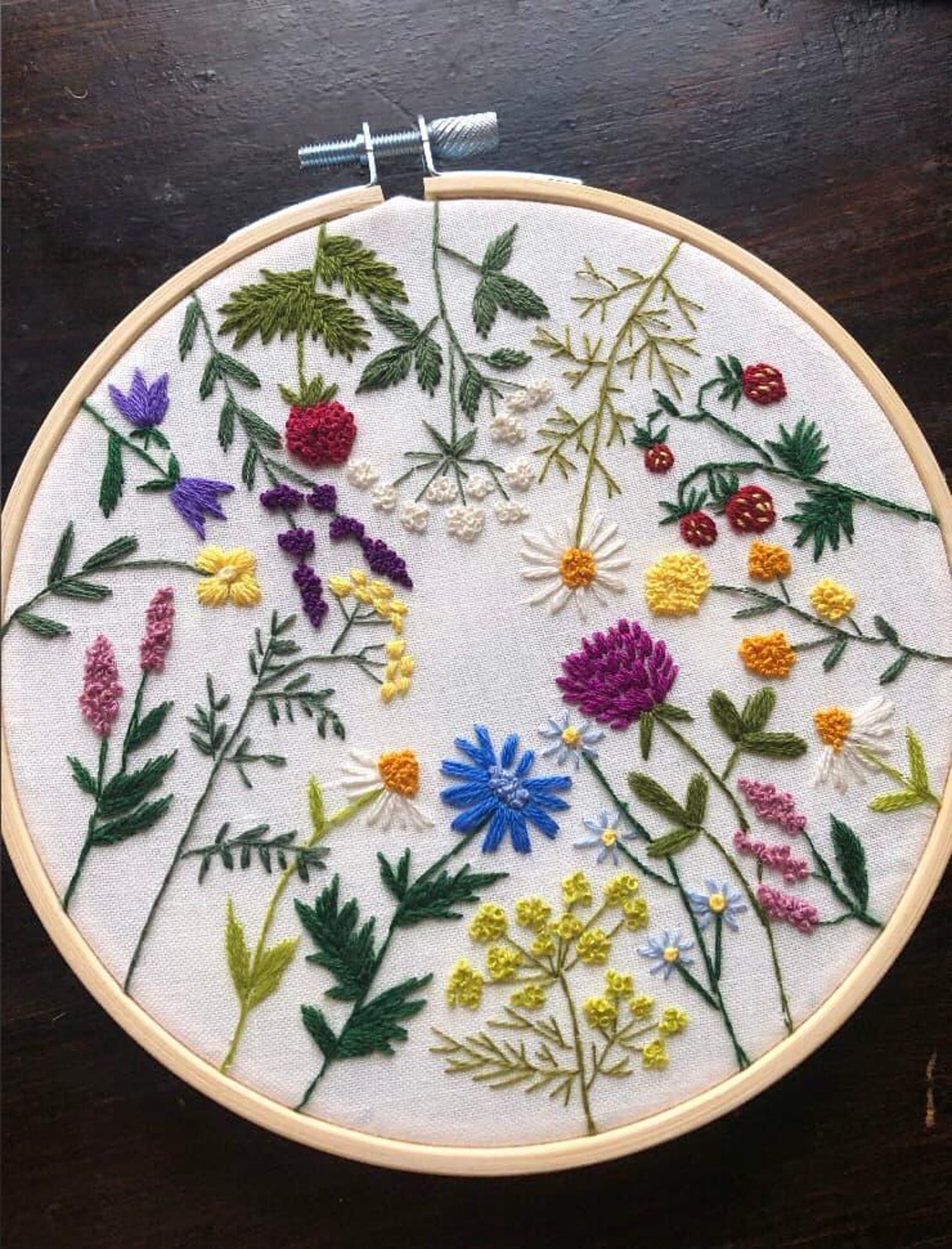 Wildflower Wheel Embroidery Pattern: Floral PDF (digital Download) - Etsy