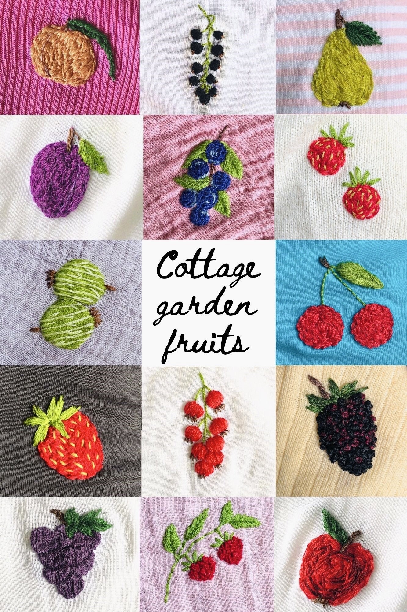 Fruits Hand Embroidery Pattern Bundle: 14 Unique Designs (PDF) - Etsy