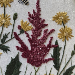 Daisy and Dandelion Meadow Embroidery Pattern: Floral Design (PDF ...