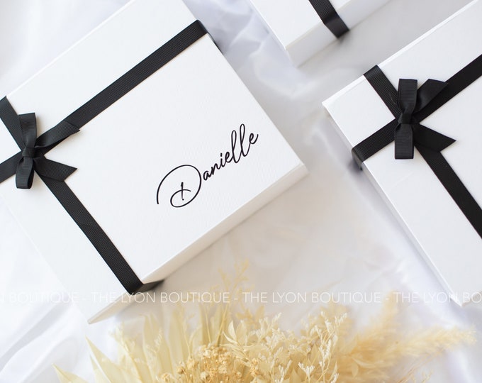 Luxury Ribbon Gift Box , Personalized Keepsake Box, Bridesmaid Gift Box ...