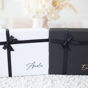 Luxury Ribbon Gift Box , Personalized Keepsake Box, Bridesmaid Gift Box ...