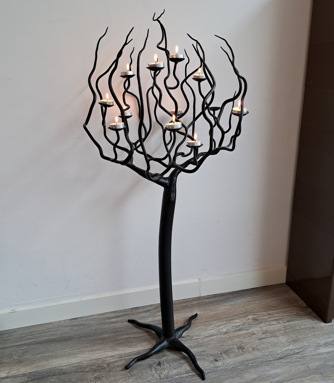 Vintage BRUTALIST Heavy Metal Tree Tealight Holder From the 80s - Etsy