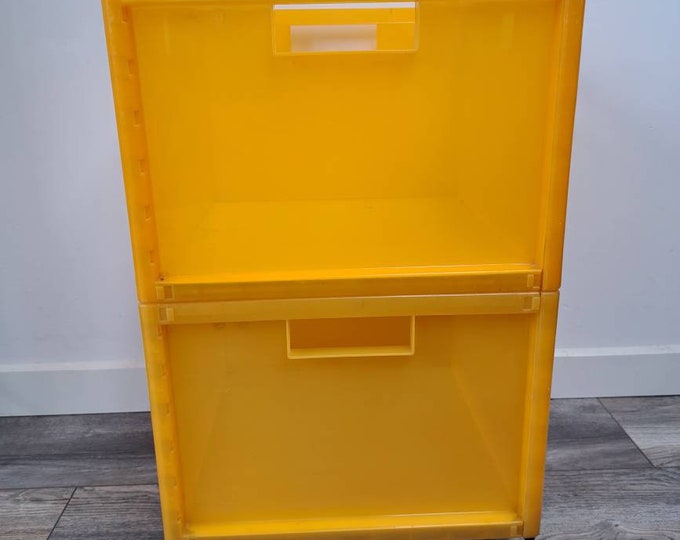 Set of 2 Ikea Märd Memphis Style Storage Crates in Neon Yellow - Etsy