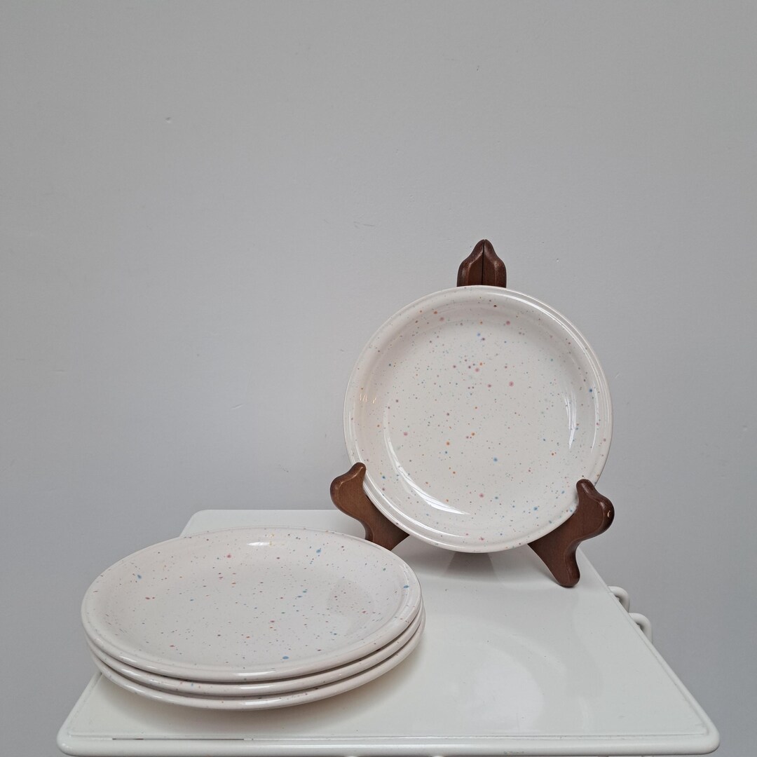 Set of 4 Vintage John Tams England Banquet Confetti Printed Dessert ...