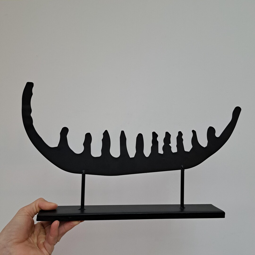RARE Vintage Brutalist Style IKEA Heavy Metal Sculpture Viking Boat ...