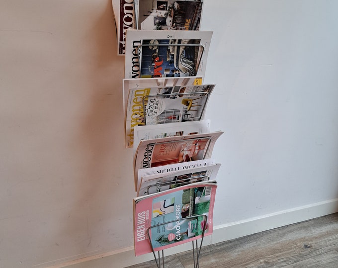 Red Ikea Magazine Wall Rack, Magazine Rack, Newspaper Rack, Metal Rack ...