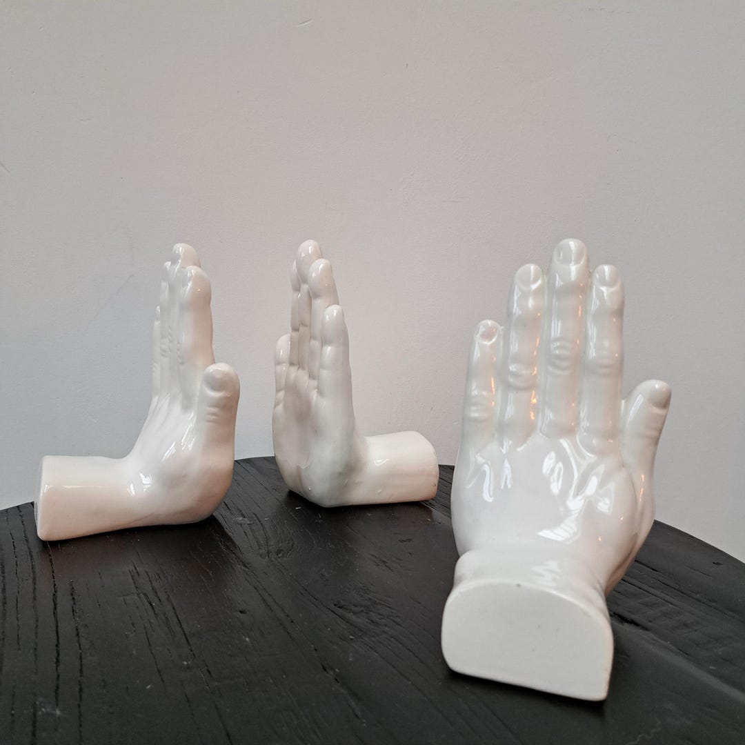 Vintage POP ART Style Ceramic Hand Bookend From the 80s - Etsy