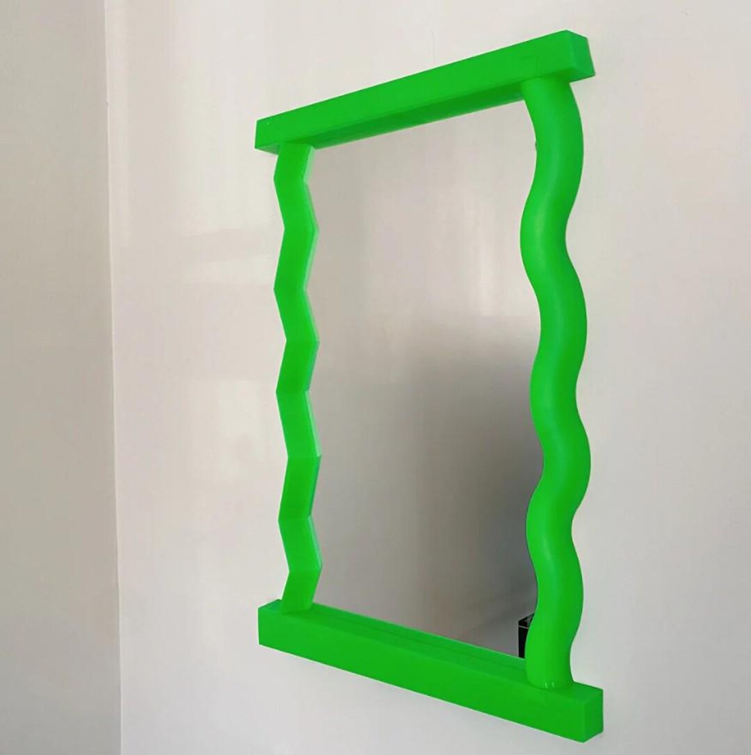 Vintage Memphis Style IKEA ULK Mirror From the 90s in a Rare Fluo Green ...