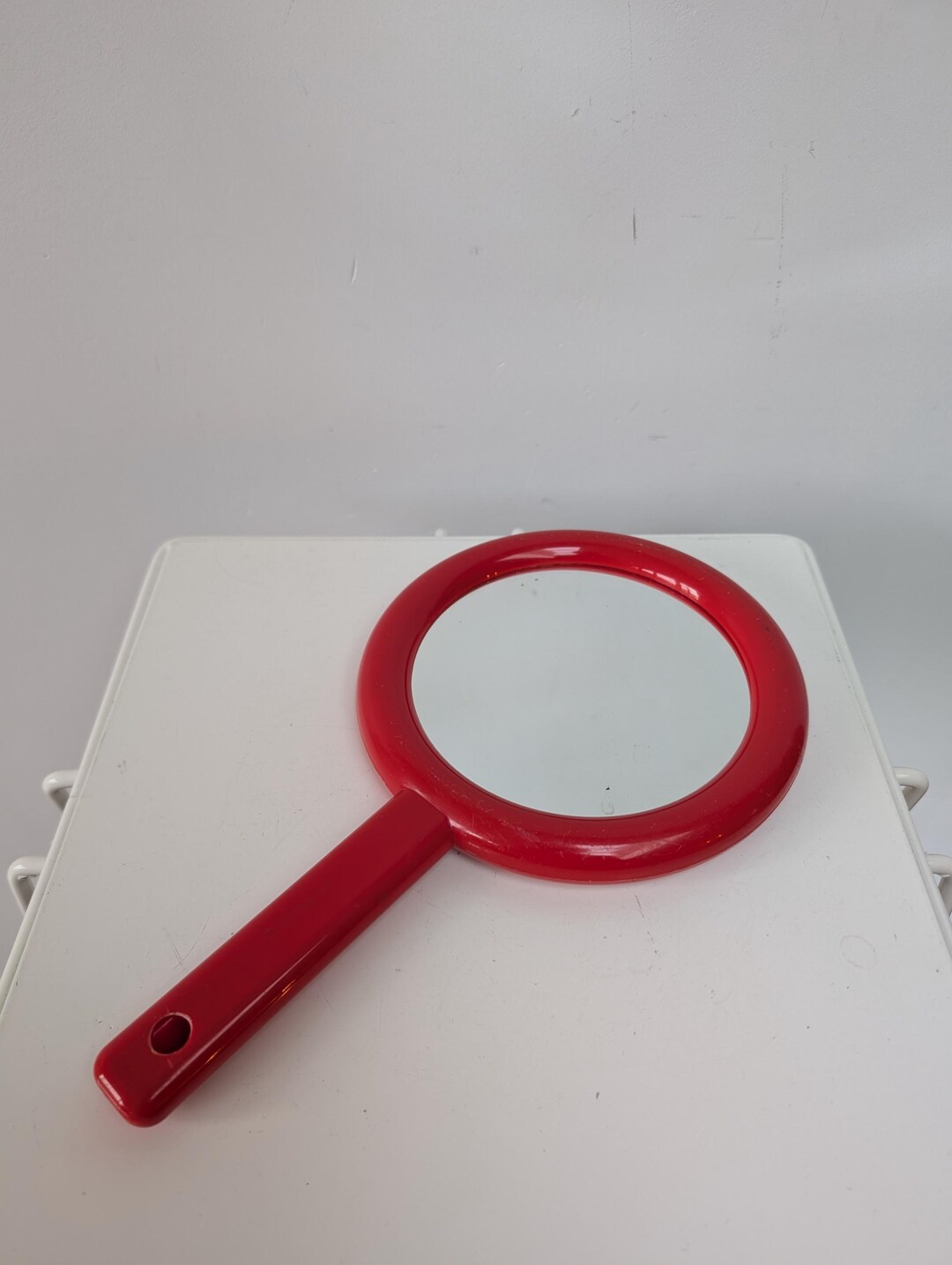 Vintage SPACE AGE Style Red Hand Mirror From the 80s - Etsy