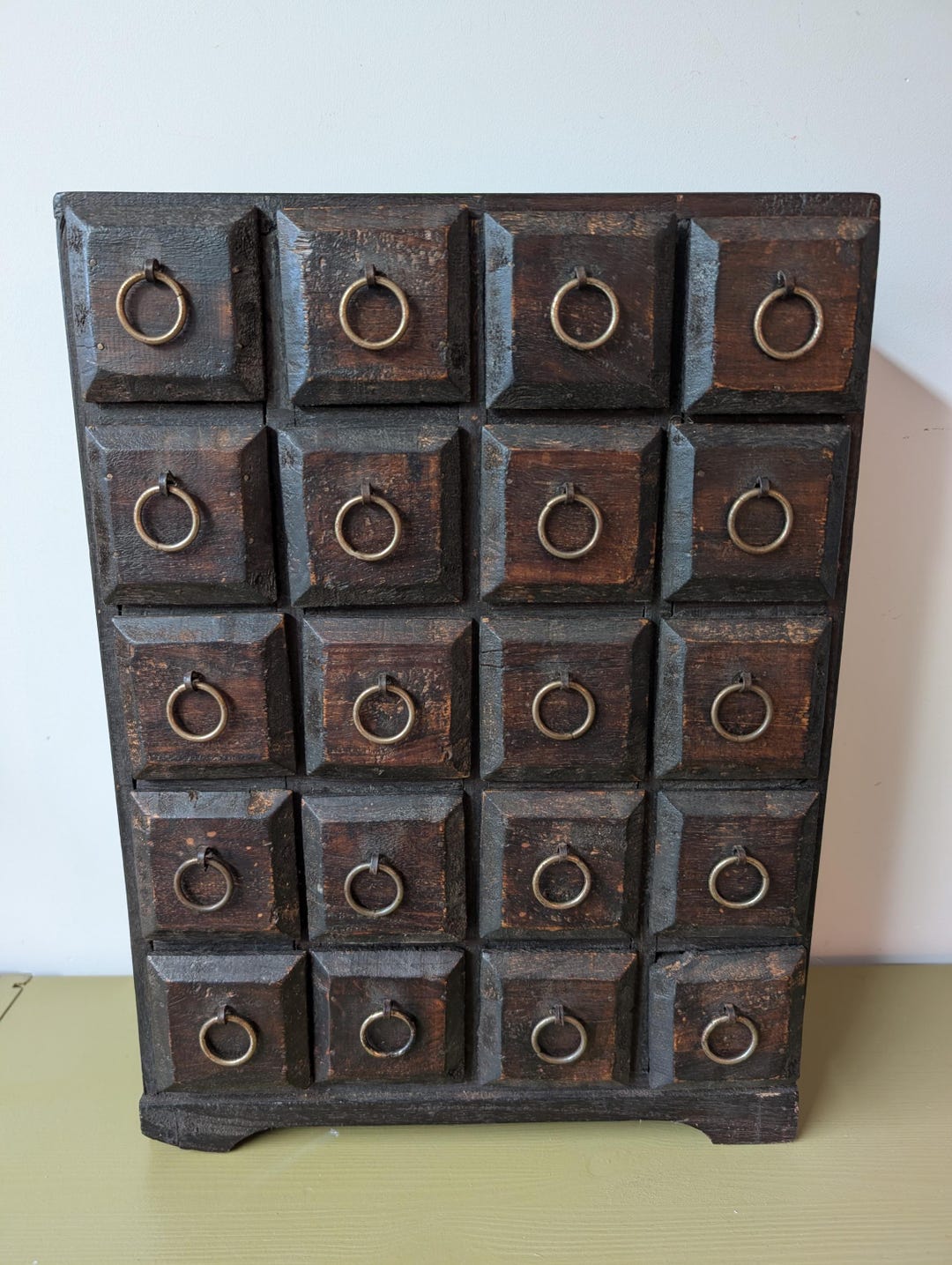 Vintage MID CENTURY Design Small Massive Wooden Pharmacy Cabinet From ...
