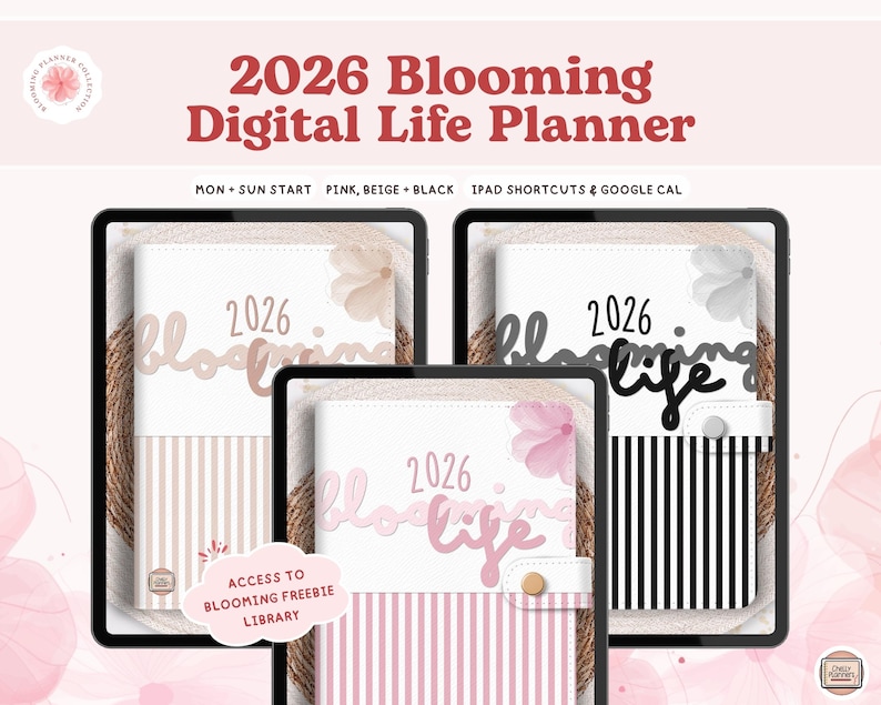 2026 Blooming Digital Life Planner / Apple Apps, Ical & Google Cal ...