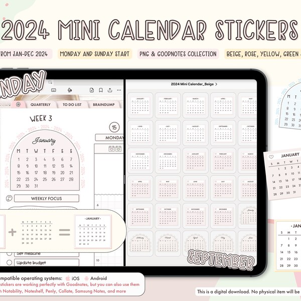 Digital Calendar - Etsy