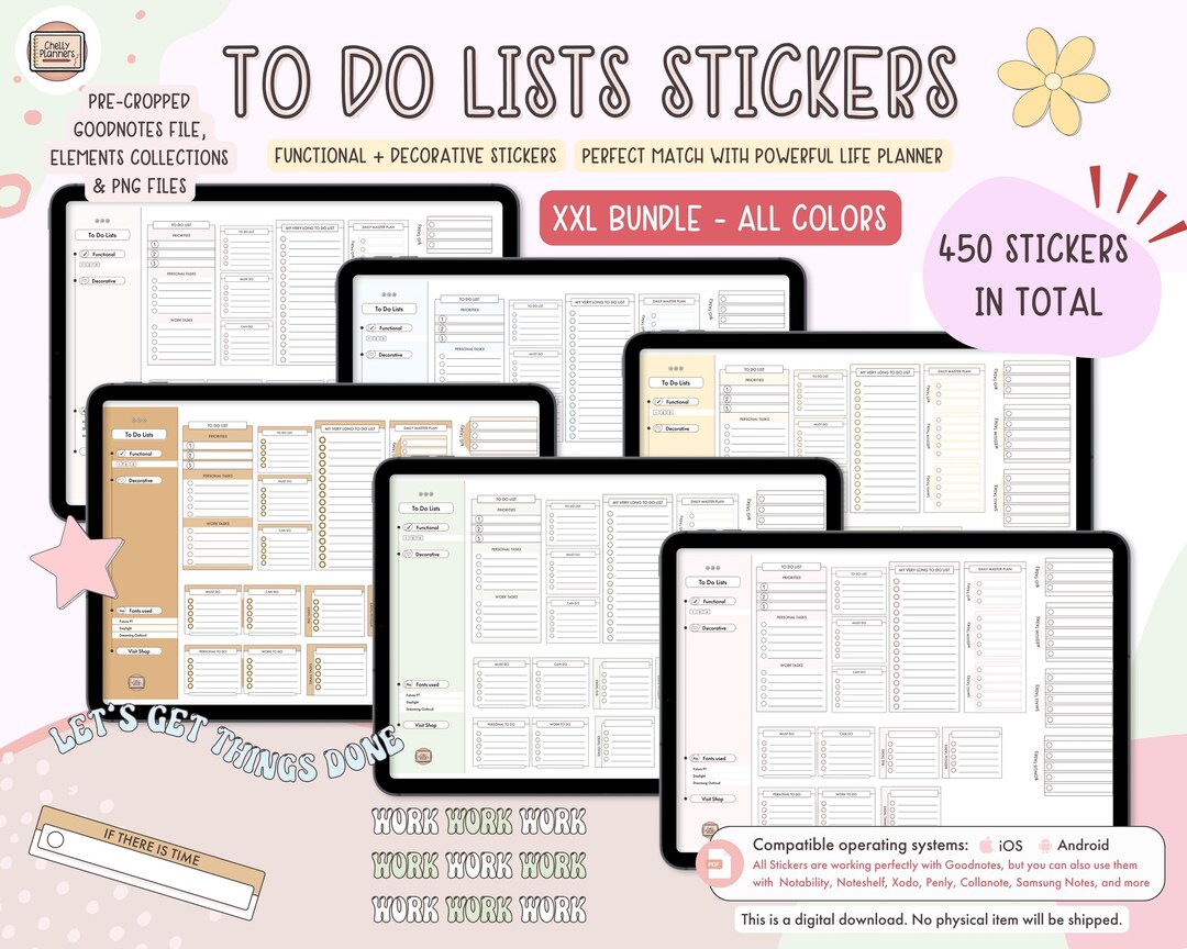 Digital To-do Lists Customies / Digital Stickers for Your Digital ...