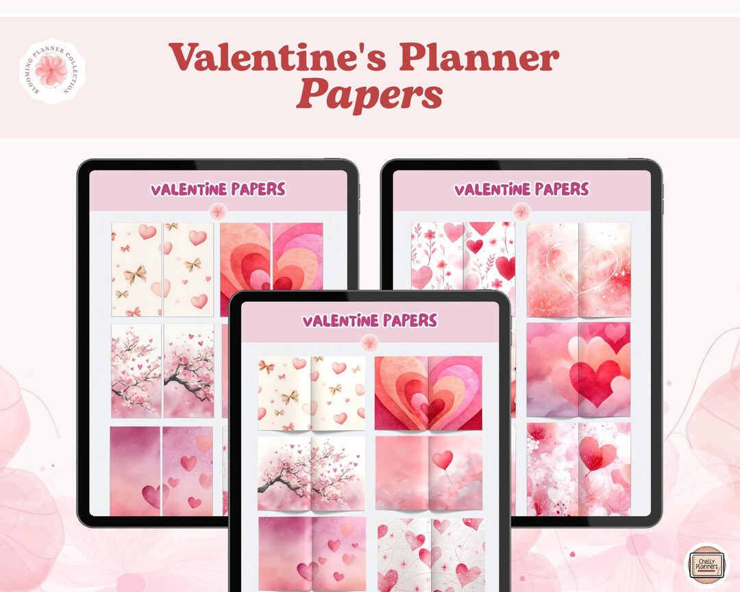 Valentines Digital Papers / Digital Stickers in PNG, for Goodnotes ...
