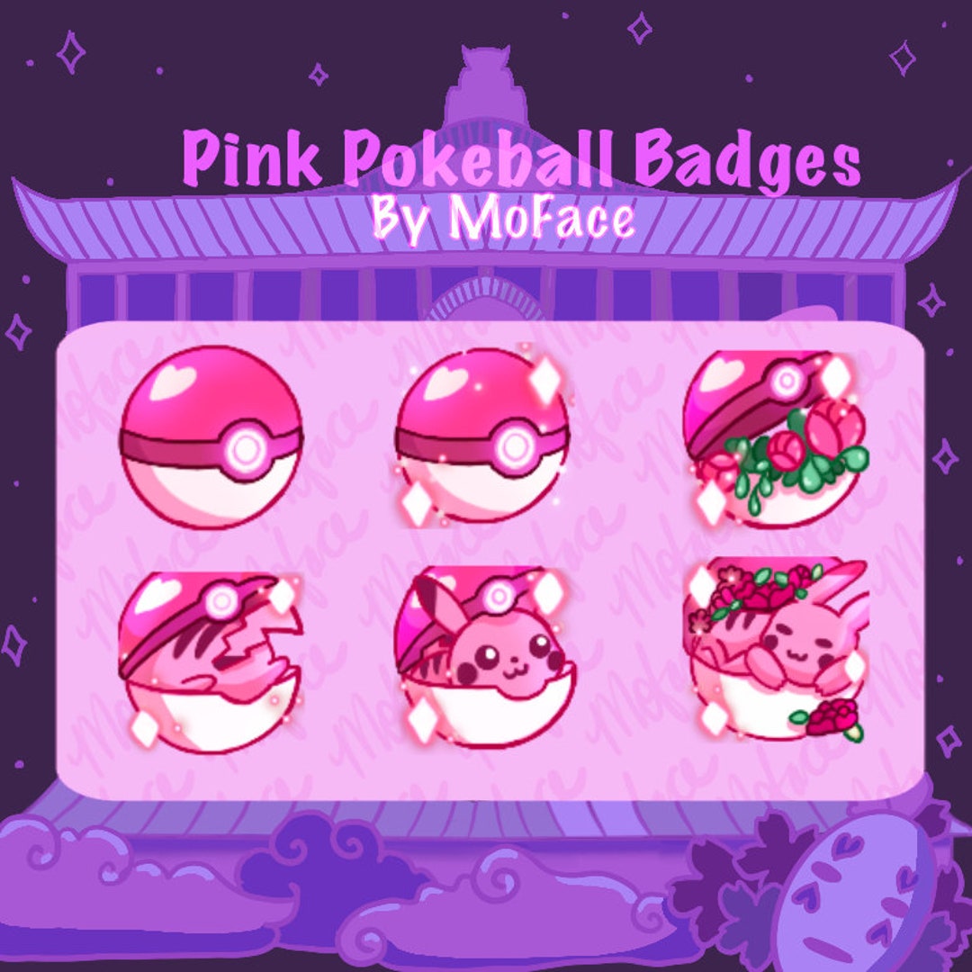 Pink Pokeball Sub Badges for Twitch - Etsy