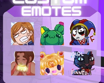 Angs Character Emotes for Twitch 6 Pose, Uwu Pose, Lurk, Angry, Cry ...