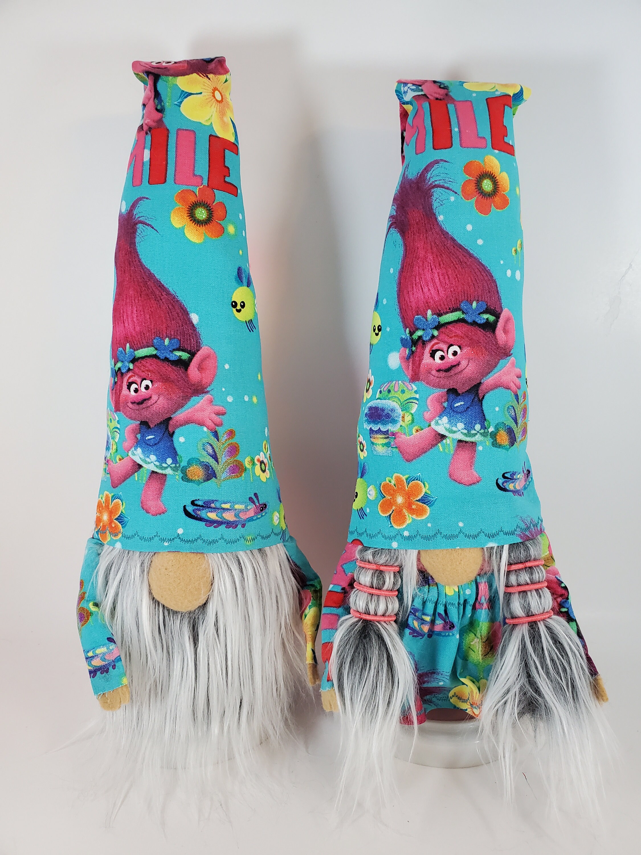 Poppy Troll Gnomes, Show Me a Smile Boy or Girl With Braids & Skirt ...