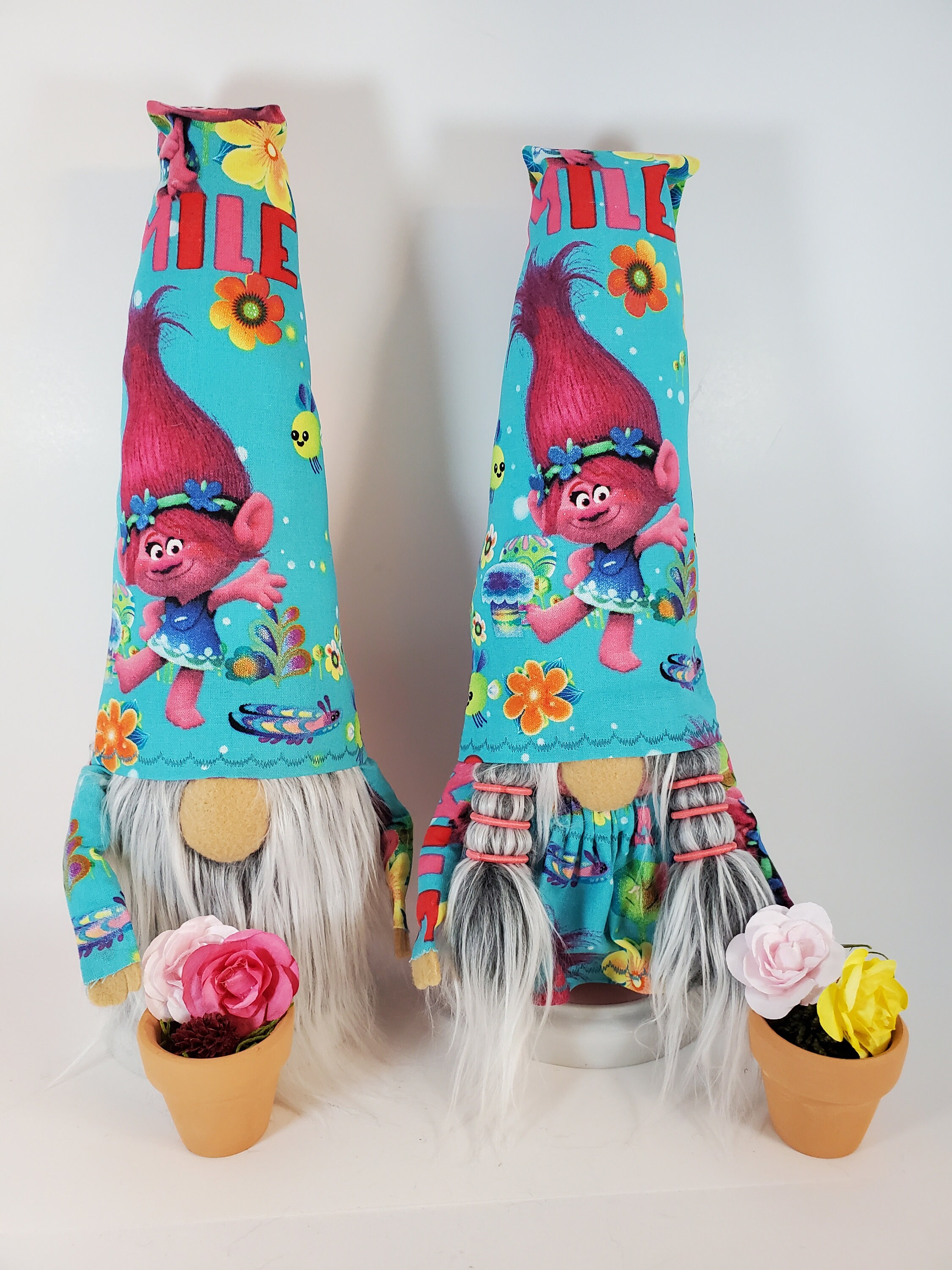 Poppy Troll Gnomes, Show Me a Smile Boy or Girl With Braids & Skirt ...
