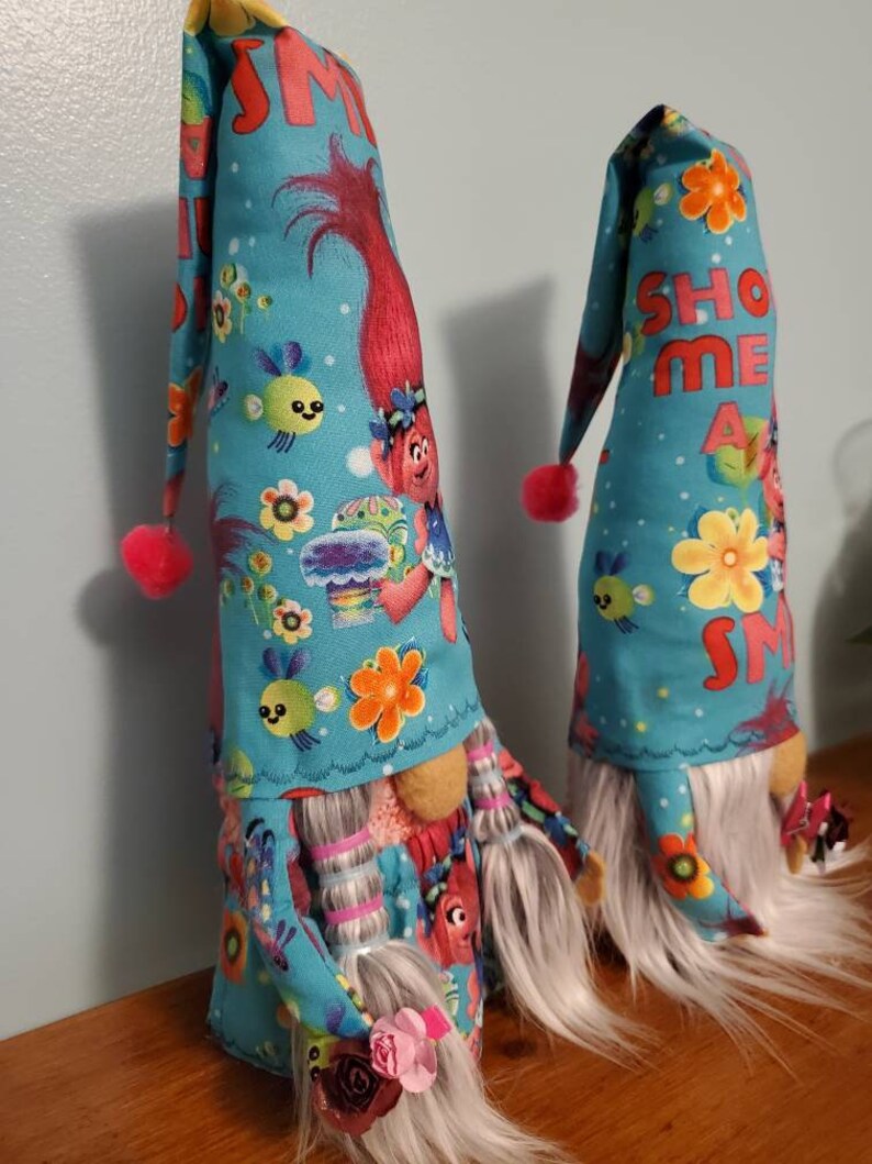 Poppy Troll Gnomes, Show Me a Smile Boy or Girl With Braids & Skirt ...