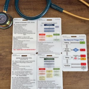 Set of 13 Healthcare, Nursing, Medical Educational Pocket Cards ...