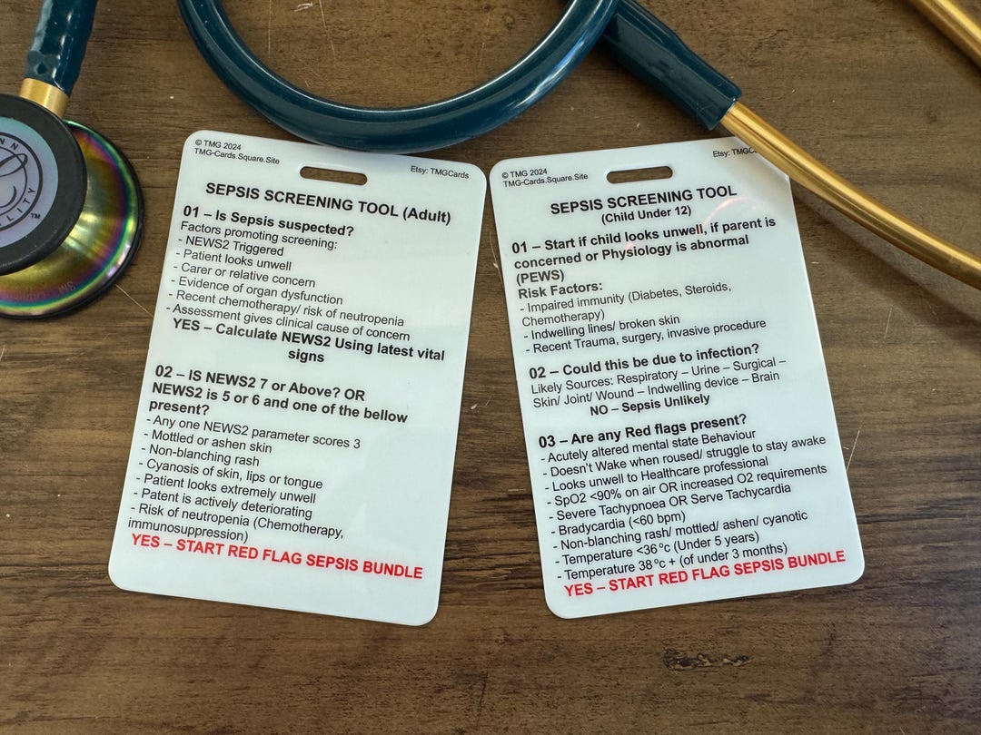 Sepsis Screening Tool Bundle (adult + Child) Healthcare Educational ...