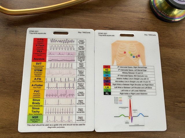 ECG Healthcare Nursing Medical Pocket Card | Etsy