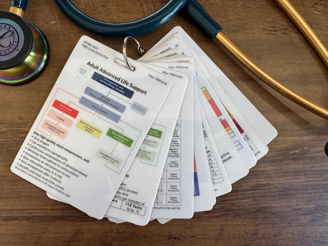 Set of 11 Healthcare, Nursing, Medical Educational Pocket Cards Bundle ...