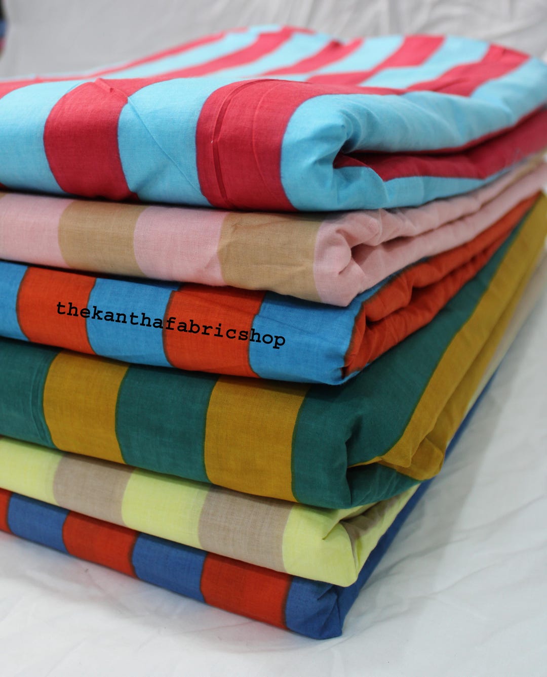 Indian Stripe Printed Cotton Fabric, Block Print Fabric by the Yards - Etsy