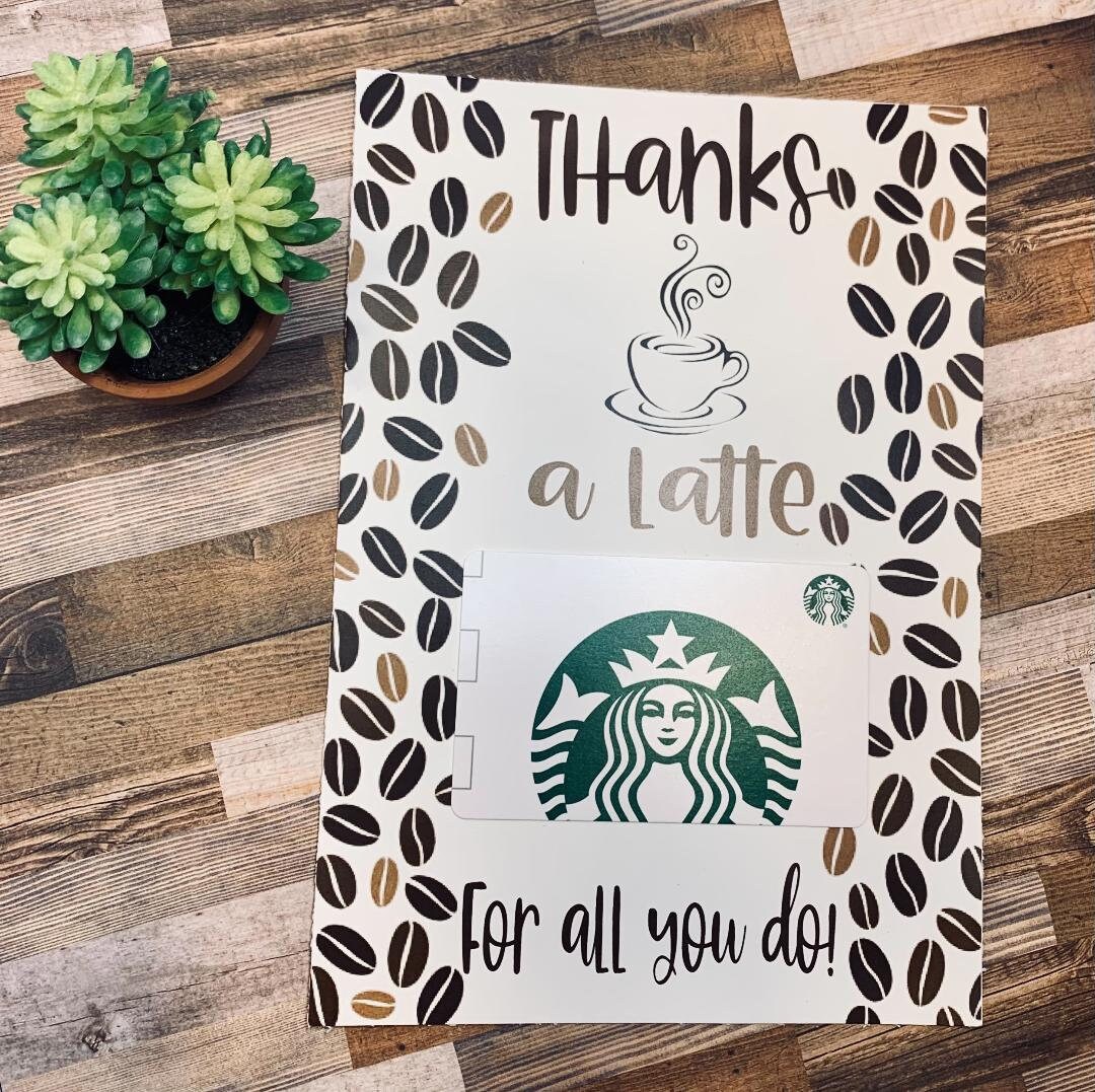 Appreciation Printable | Thanks A Latte’ | Digital Download | Gift Card ...