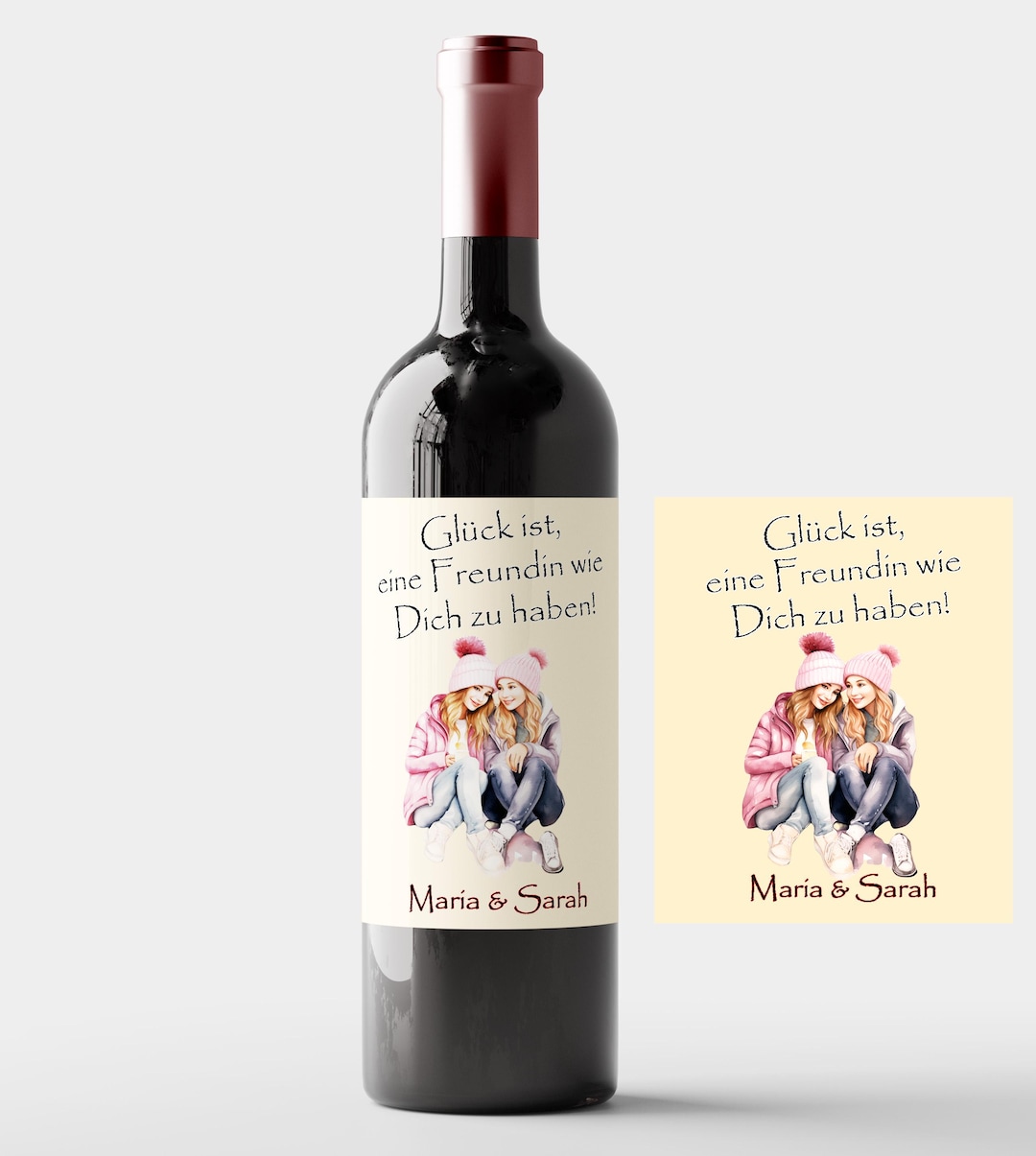 Wine Label 'best Friends' – Self-adhesive & Waterproof Personalized ...
