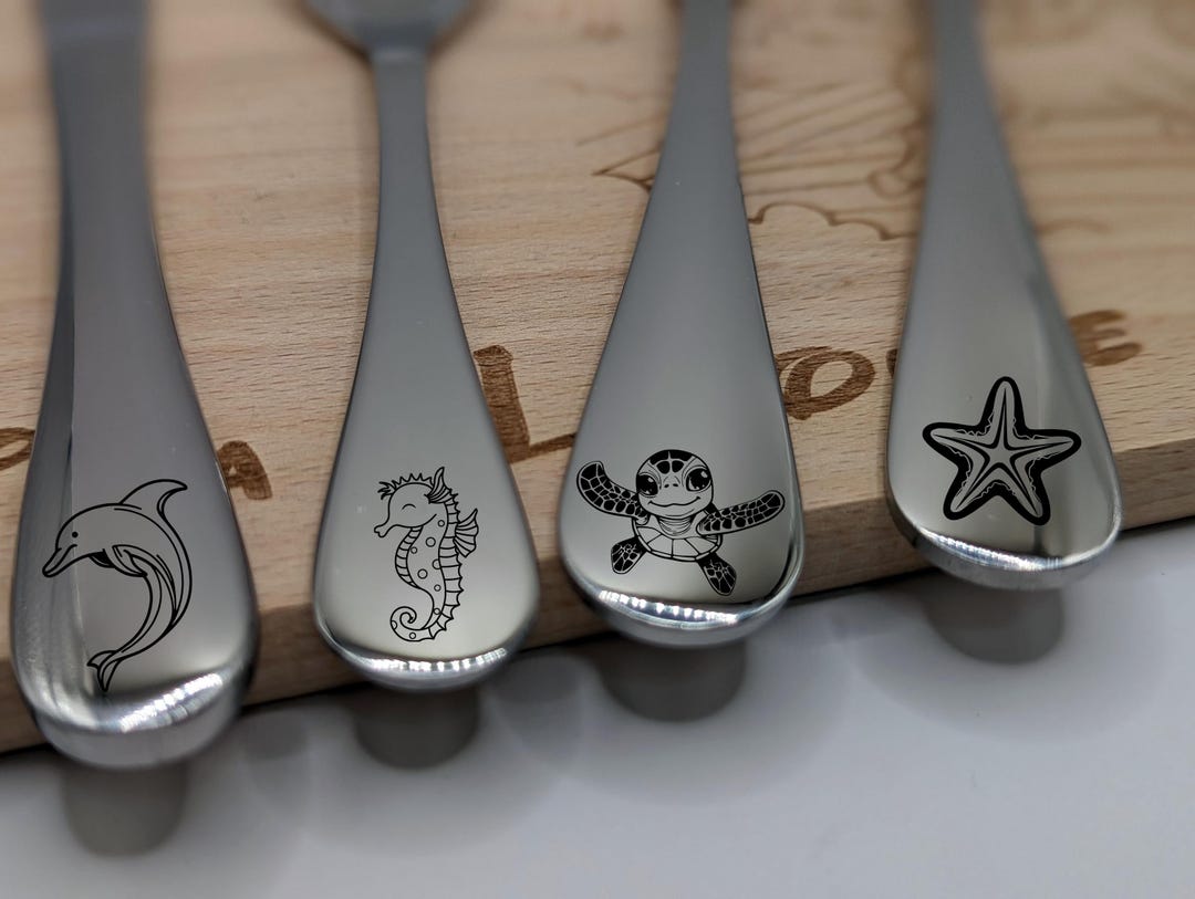 Children's Cutlery Sea Animals Including Personal Engraving 4-piece ...