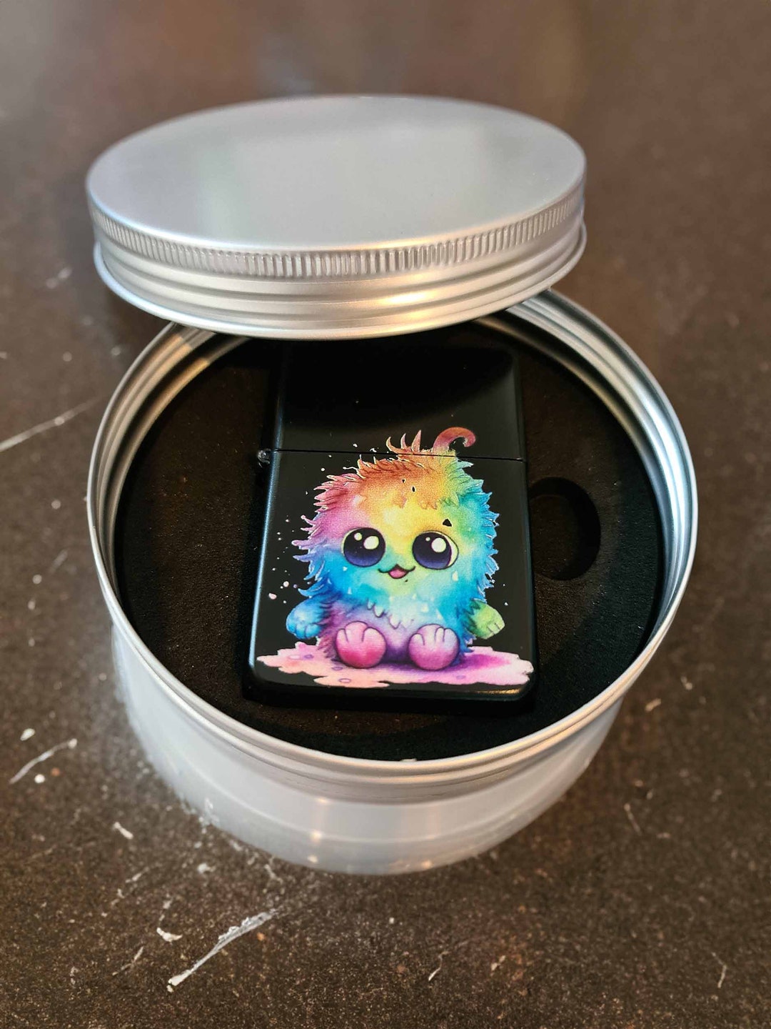 Petrol Metal Lighter With Print cute Monster. Custom Lighter ...