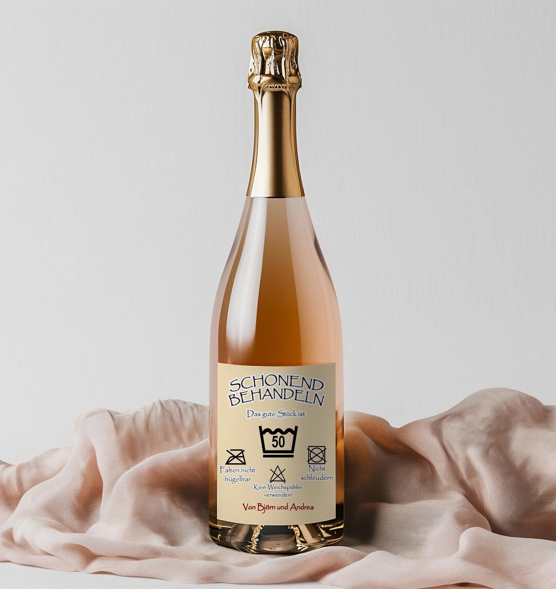 Personalized Champagne Bottle Label "birthday" | Handle Gently | Gift ...