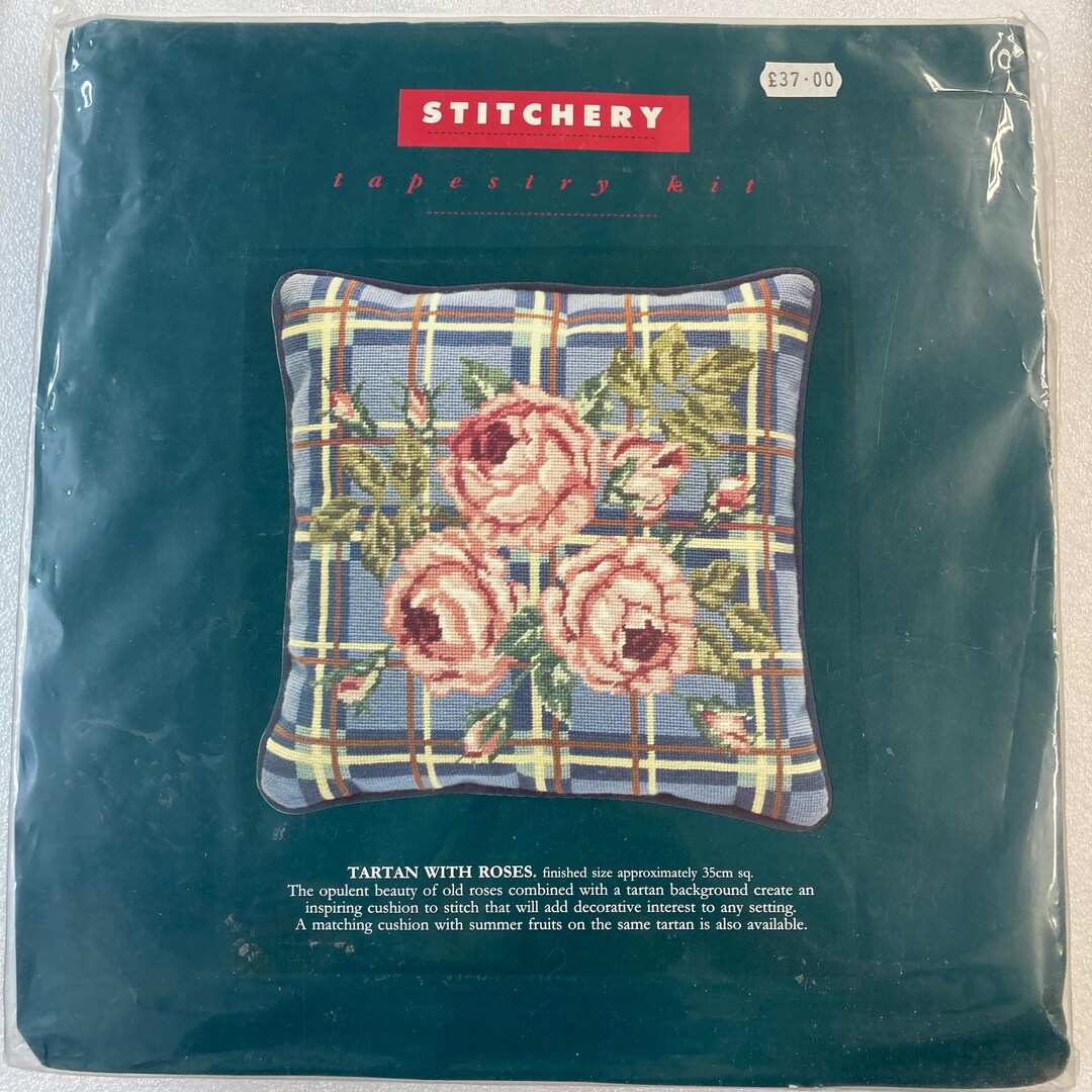 Stitchery Tapestry Kit | Tartan With Roses - Etsy