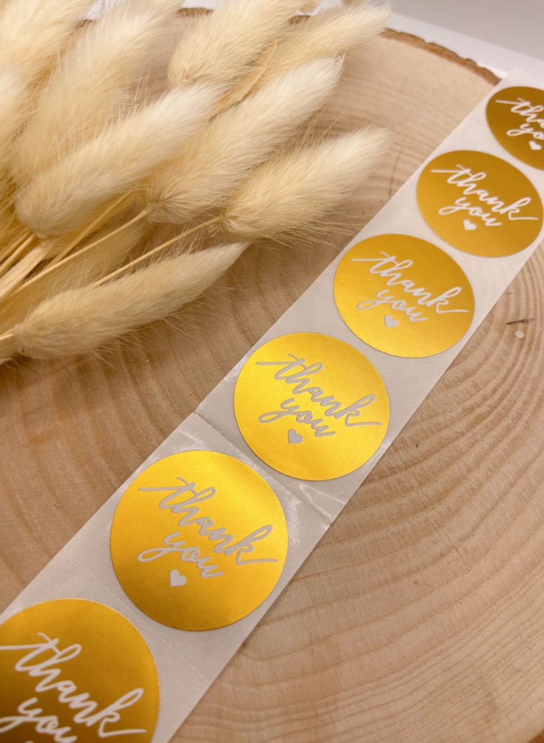 10 thank You Stickers 4 Cm Metallic Gold - Etsy
