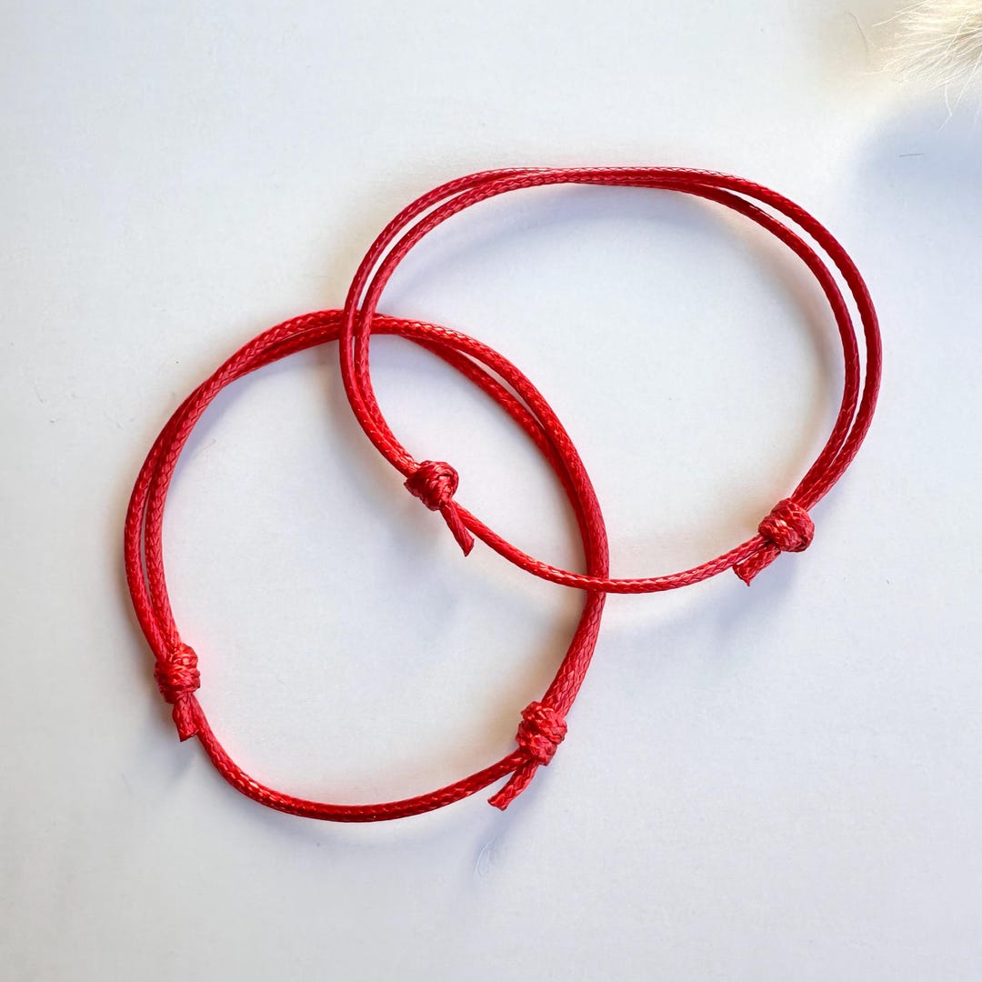 Set of 2 RED STRING Thread Bracelets (good Luck | Evil Eye Bracelet ...