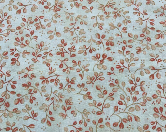 Peach and Gold Leaves Fabric-tabashi by Anna Fishkin - Etsy