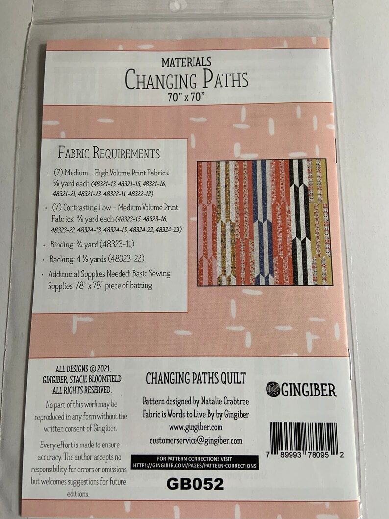 Changing Paths Quilt pattern-Gingiber | Etsy