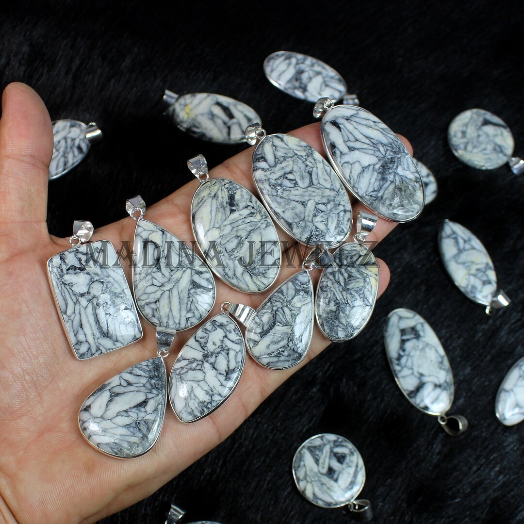 Pinolite/pinolith Pendant, Sterling Silver Pendant, Bezel Pendant ...