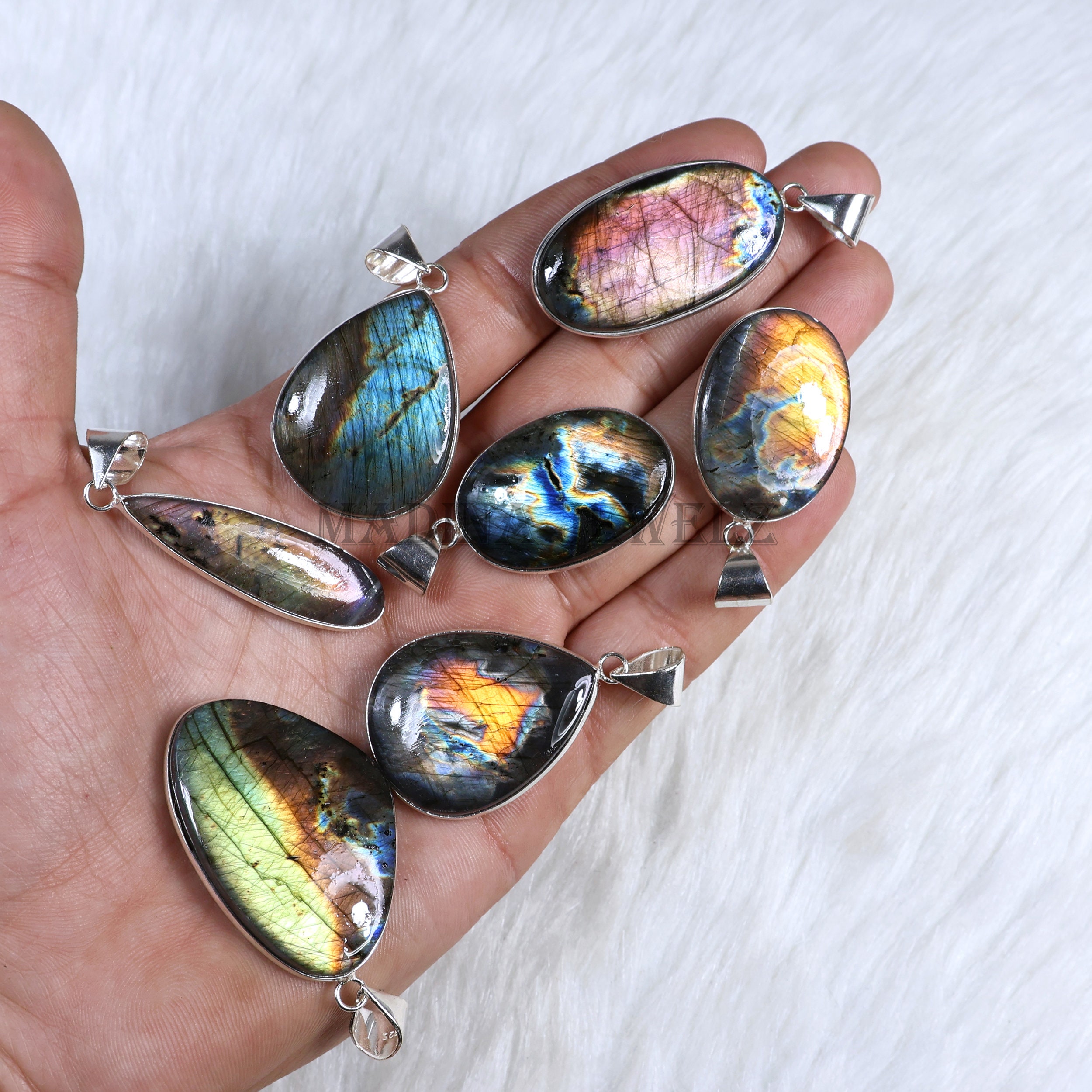 Spectrolite Multi Labradorite Pendant, Sterling Silver Pendant Jewelry ...