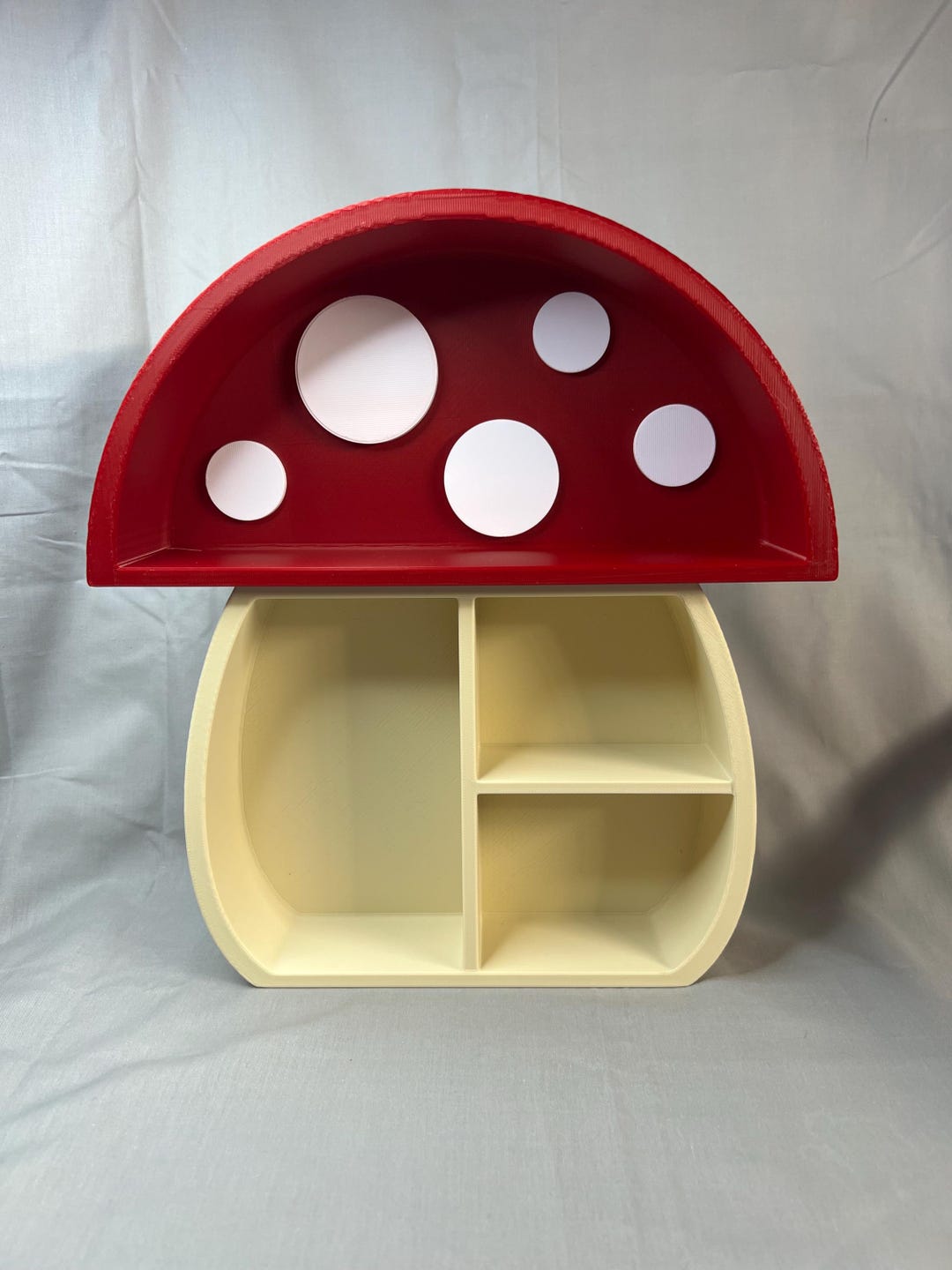 Cute 3D Printed Mushroom Display Shelf in Red and Beige - Etsy