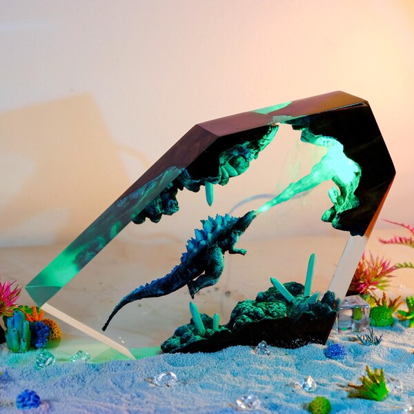 Godzilla Resin Lamp - Etsy