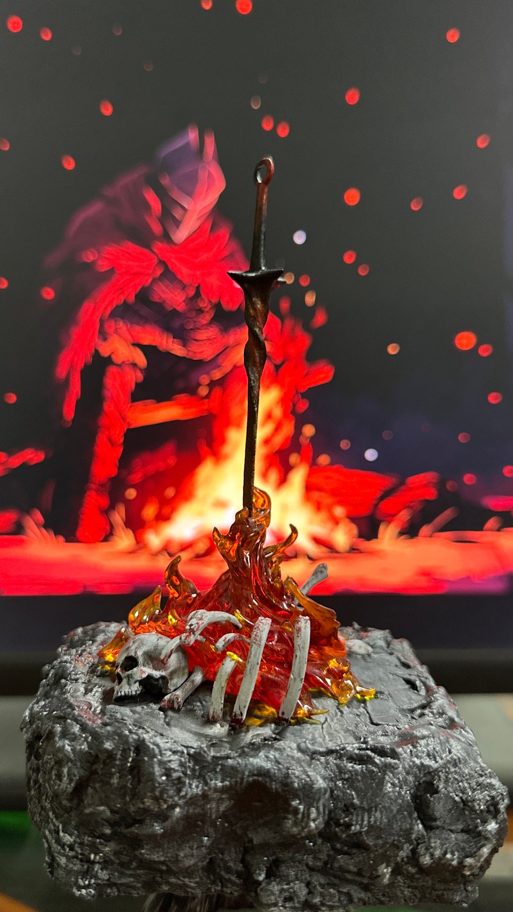 Dark Souls Bonfire Resin Figure: Handmade Room Decor Night Light - Etsy ...