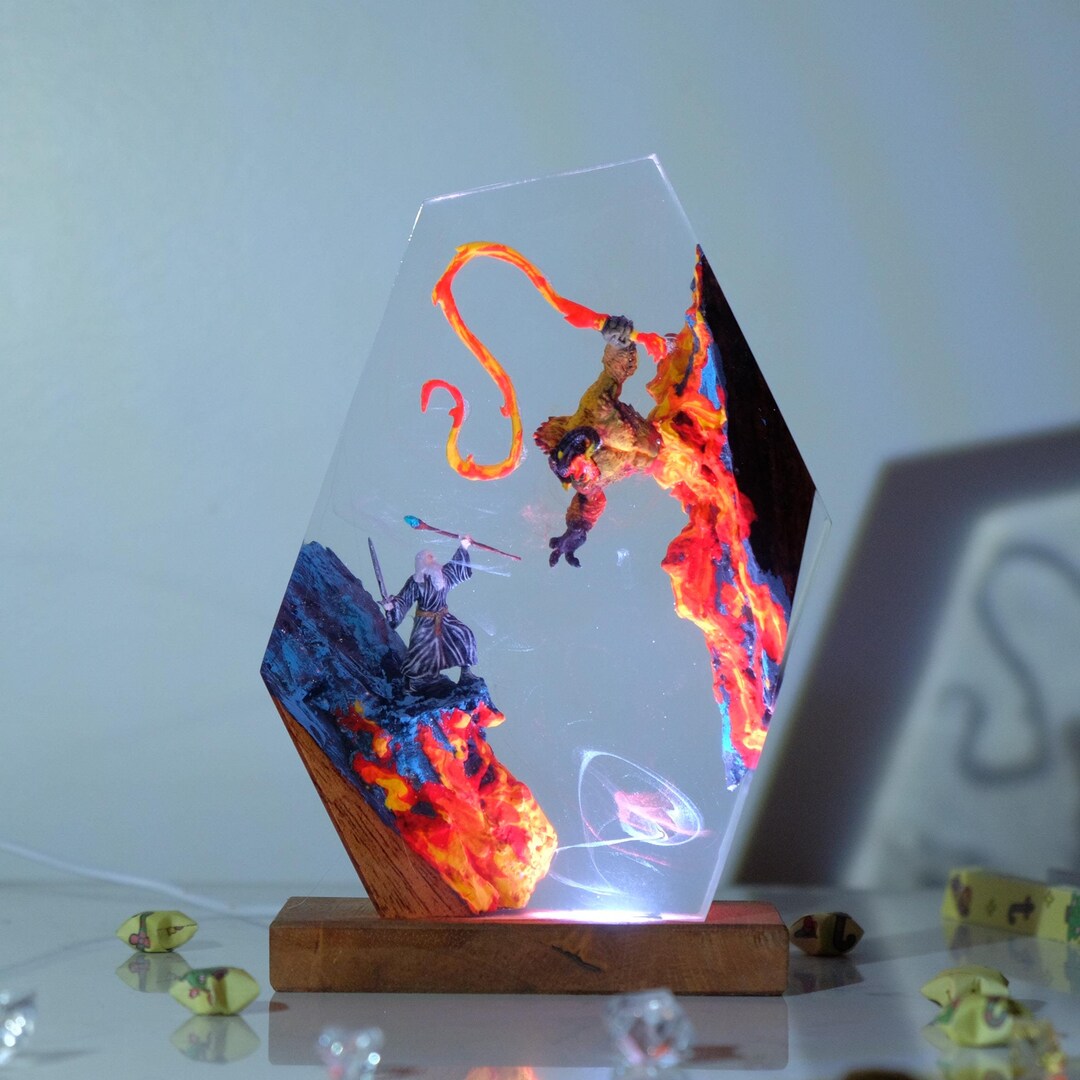 Handmade LOTR Resin Lamp, Epoxy Night Light, Personalized Gift - Etsy