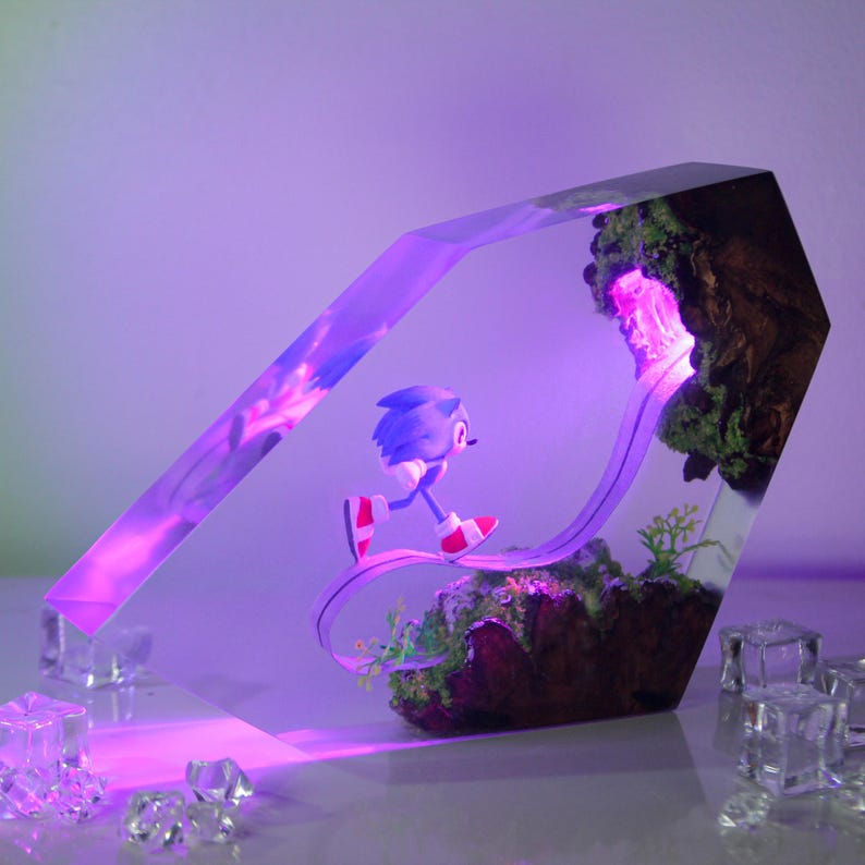 Sonic Diorama Resin Lamp: Shadow the Hedgehog Handmade Night Light - Etsy