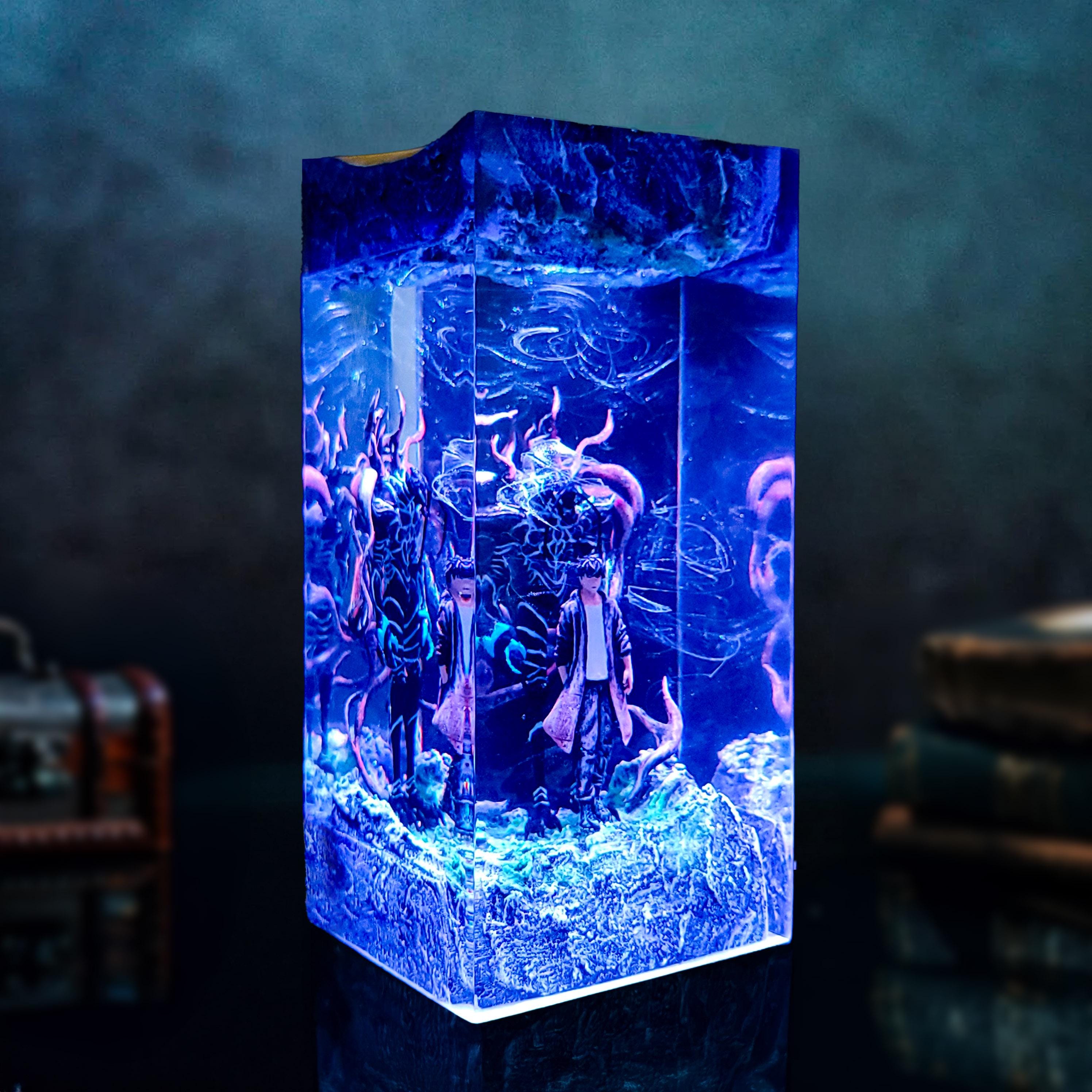 Handmade Anime Solo Leveling Resin Lamp: Unique Desk Decor Night Light ...