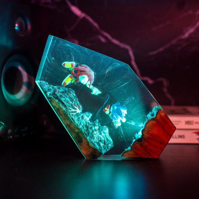 Resin Sonic Night Light, Epoxy Resin Lamp for Gamers, 16rgbs LED ...