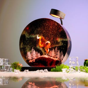 Dancing Fox Resin Lamp, Handmade Decor Epoxy Lamp, Unique Handmade Gift ...